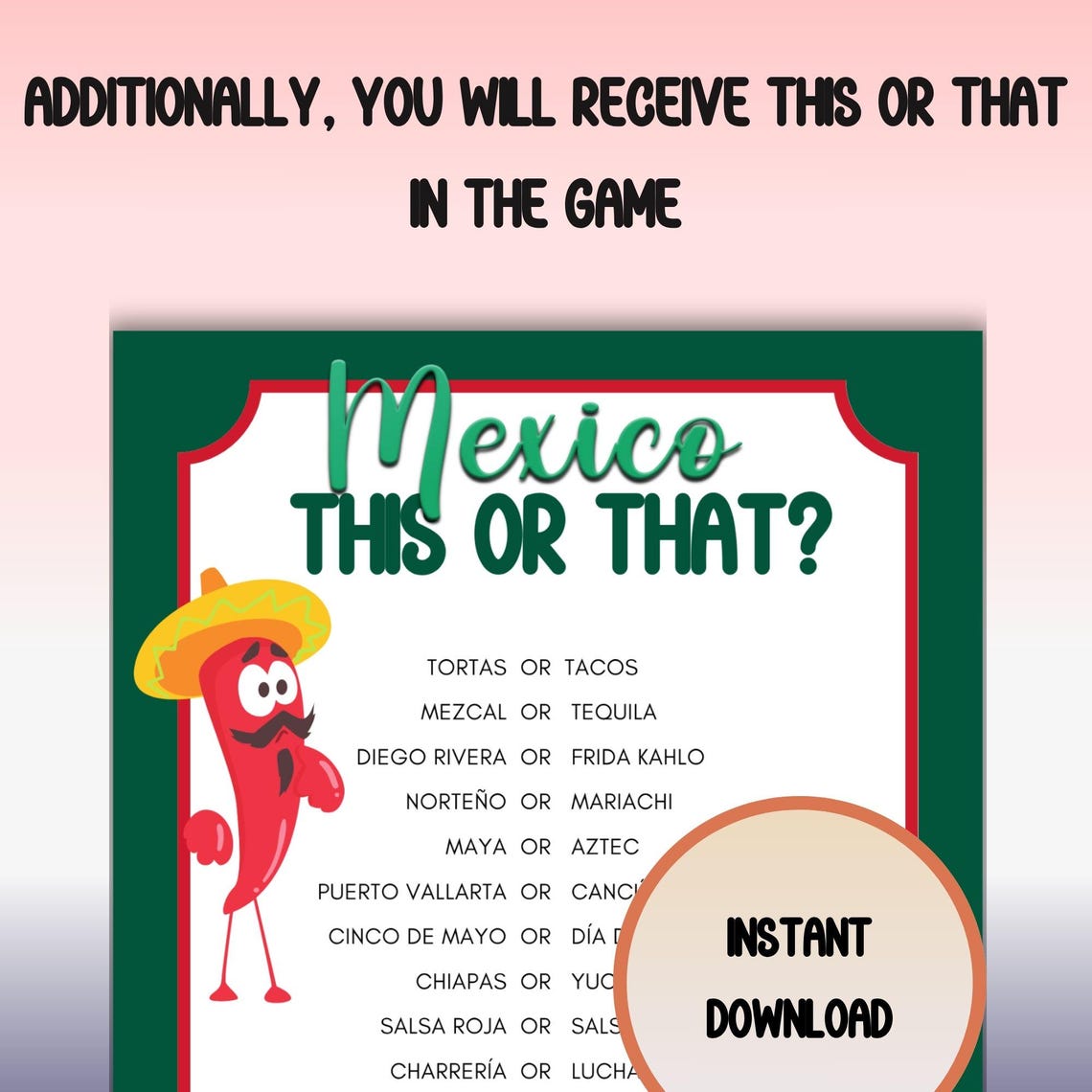 Mexico Trivia Game: Fiesta Party Activity for Cinco De Mayo (printable ...