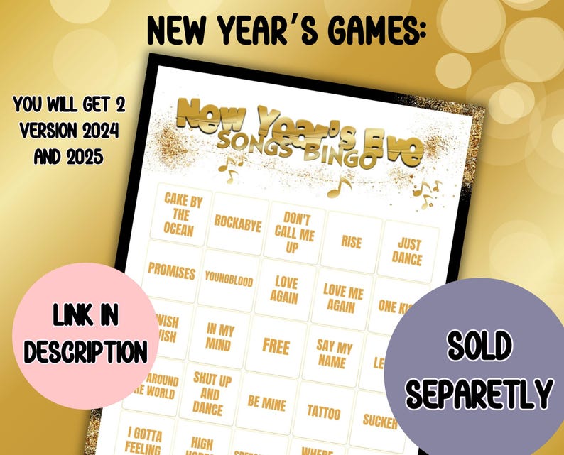 New Year's Eve Dicebreaker Game: Printable Party Icebreaker (digital ...