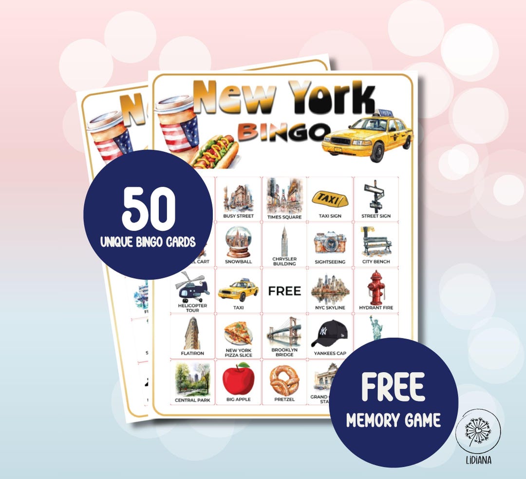 New York City Bingo Game: NYC Landmarks & Symbols (digital Download) - Etsy
