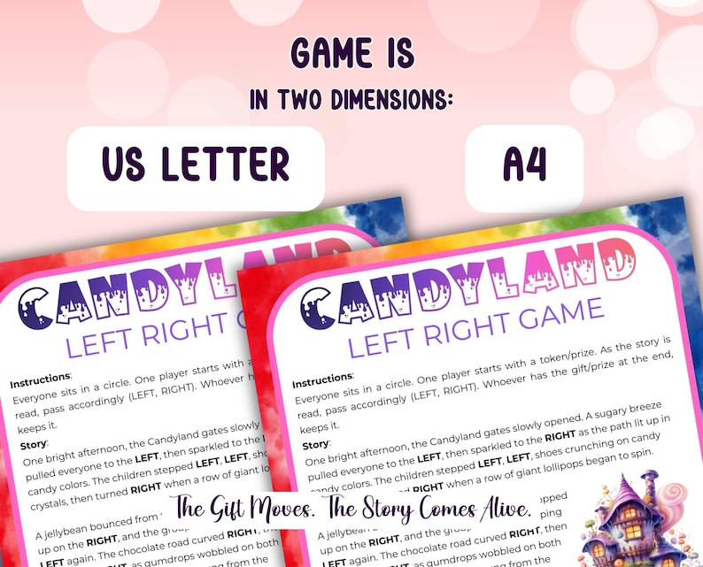 Candyland Left Right Game – Printable Birthday Party Activity (PDF) - Etsy