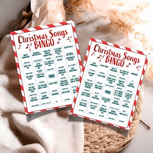 Christmas Songs Bingo Game: 50 Unique Cards With Spotify Playlist ...