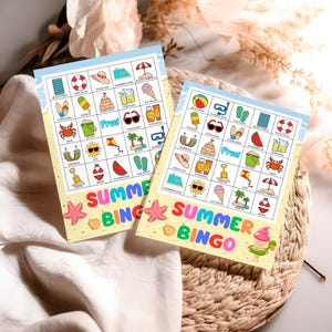 SUMMER Bingo Printable Game, Beach Party Game - 50 Bingo Cards for ...