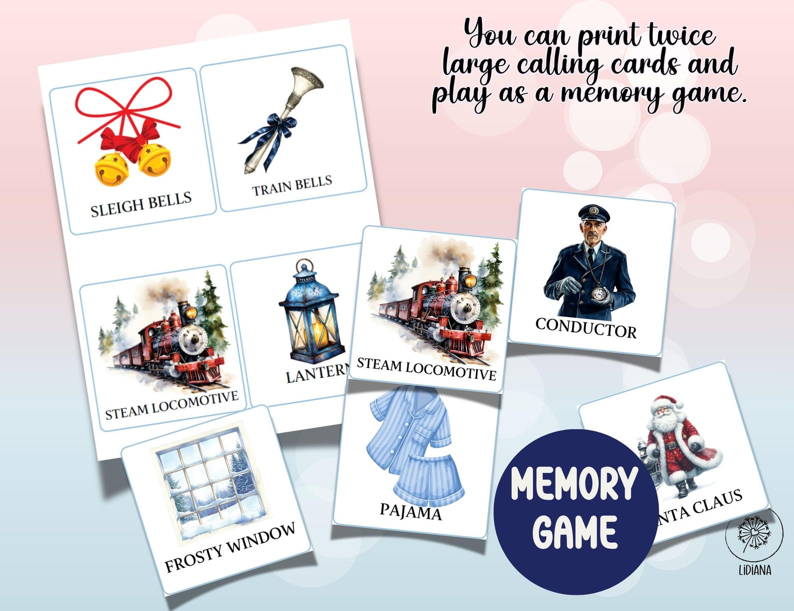 Polar Express Bingo Game: 50 Christmas Party Cards (digital Download ...