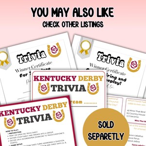 Kentucky Derby Game - Name That Horse for Horse Racing Party! Triple ...