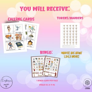 Bible Stories Bingo, 50 Sunday School Bingo Cards, Kid's Church ...