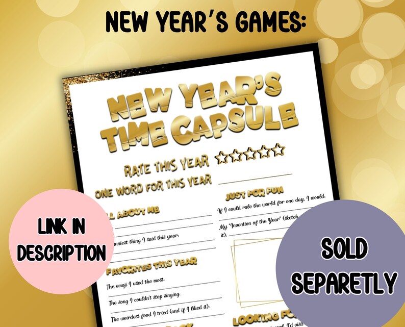 New Year's Eve Dicebreaker Game: Printable Party Icebreaker (digital ...