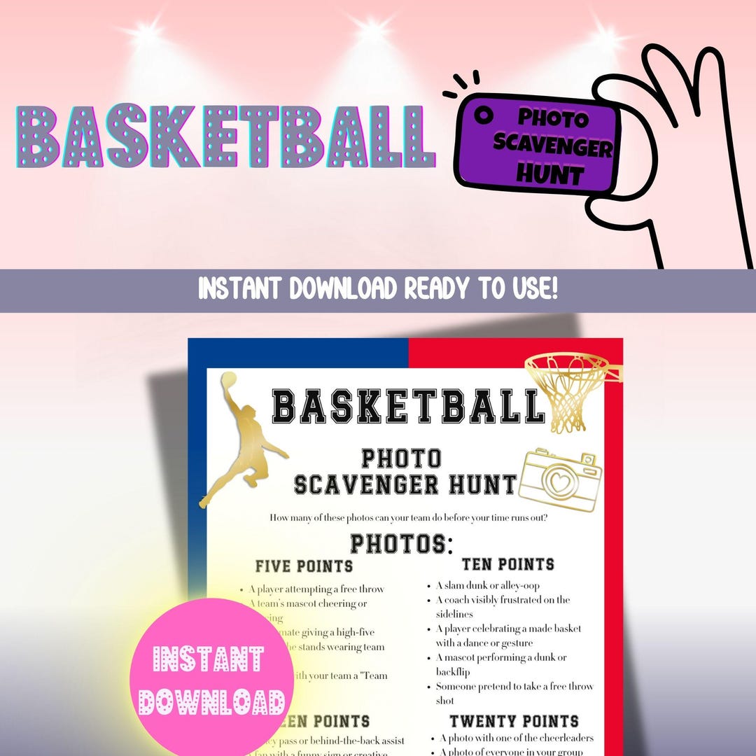 Basketball Photo Scavenger Hunt Game for Teens (digital Download) - Etsy