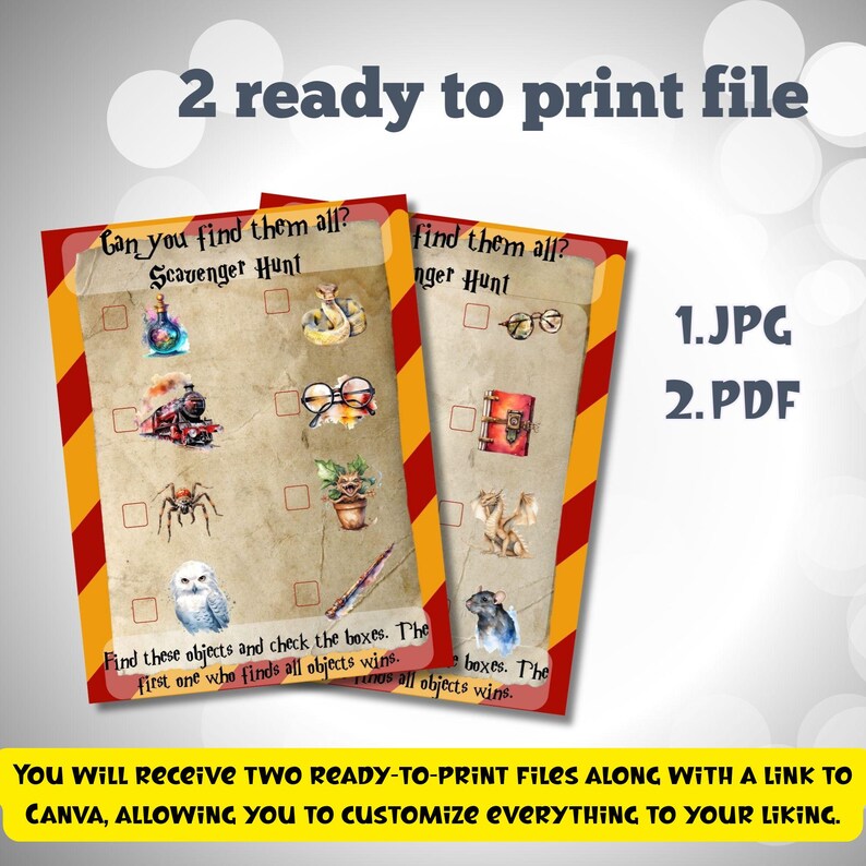 Editable Wizard Scavenger Hunt for Kids, Printable Magic School ...