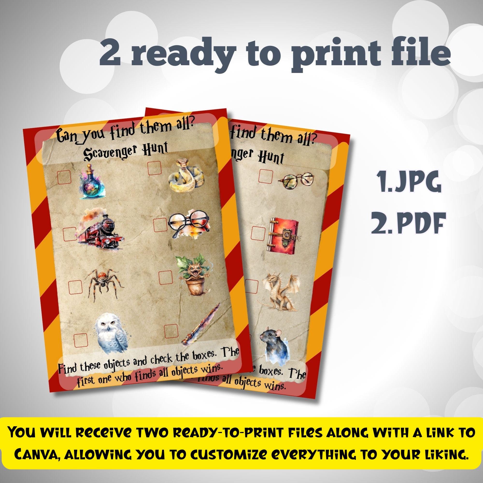 Editable Wizard Scavenger Hunt: Magic School Party Game (digital ...