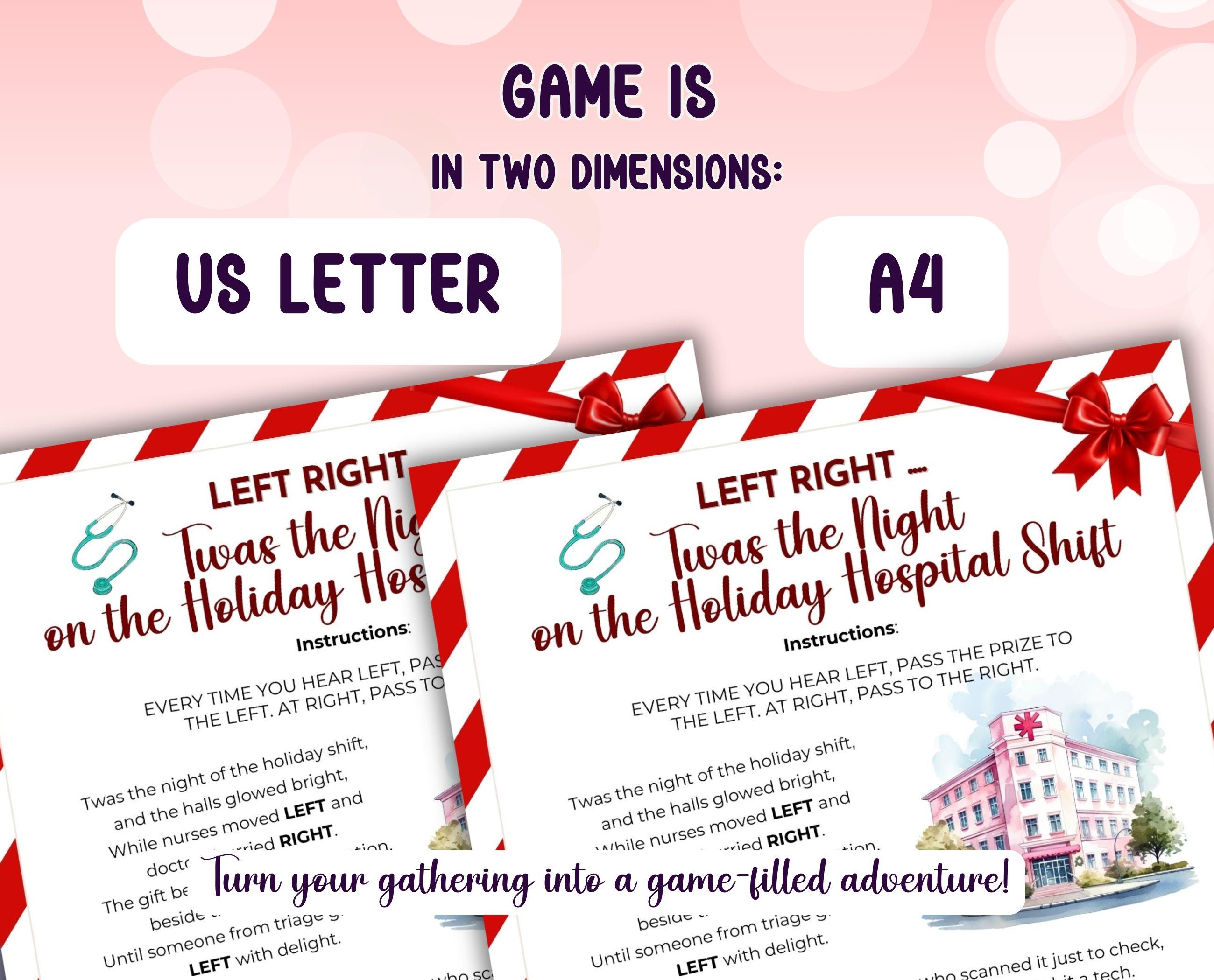 Holiday Hospital Shift Left Right Game – Printable Pass-the-gift Story ...