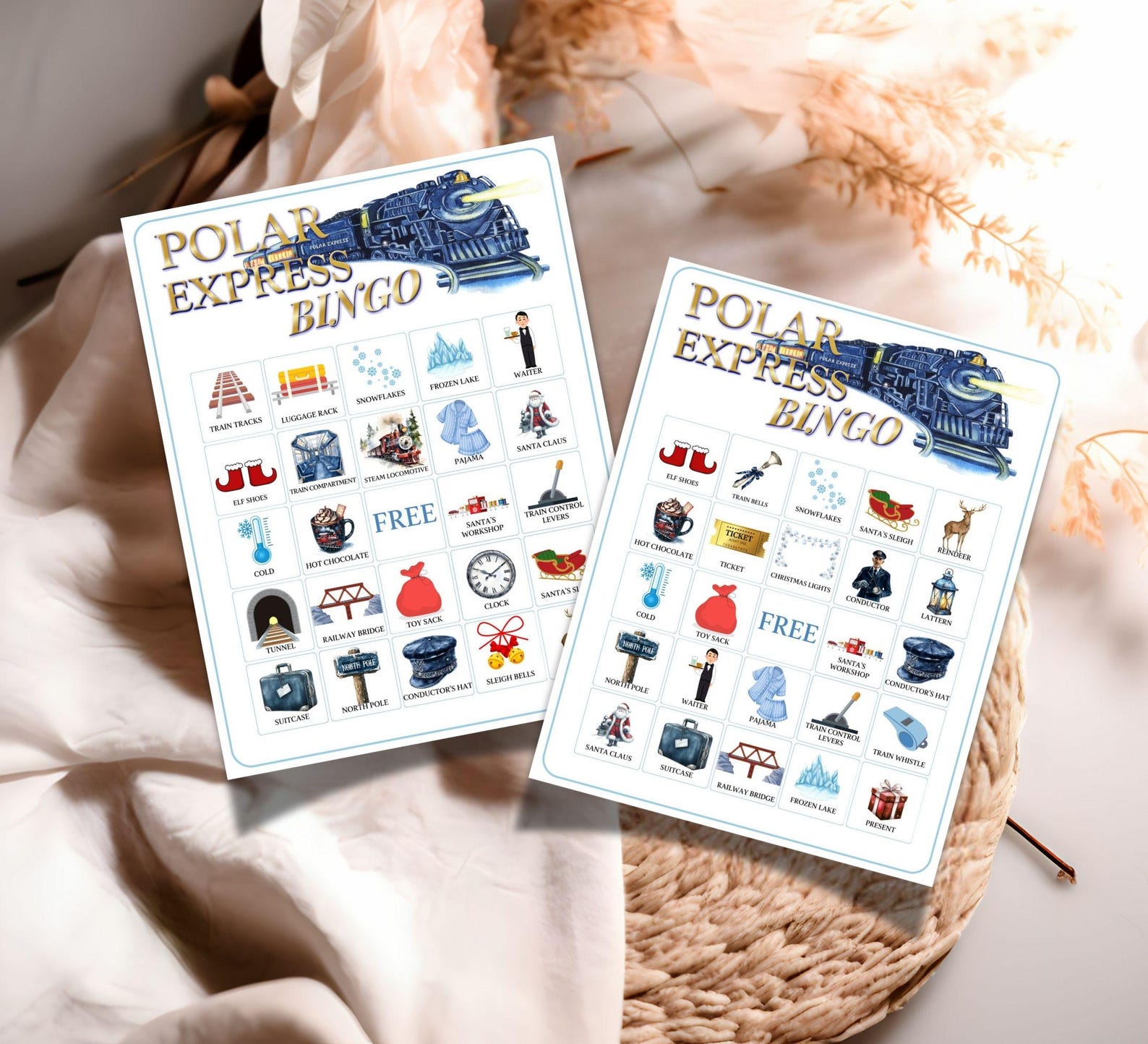 Christmas Express Train Bingo Game! 50 Bingo Cards for Christmas Party ...