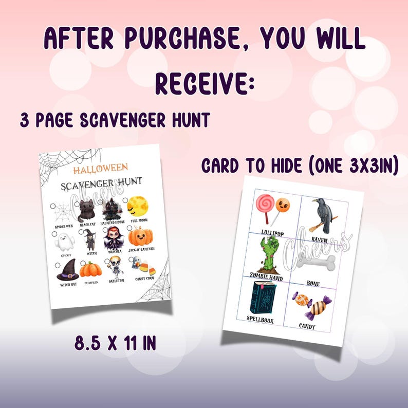 Halloween Scavenger Hunt - Kids Halloween Game Printable - Printable ...