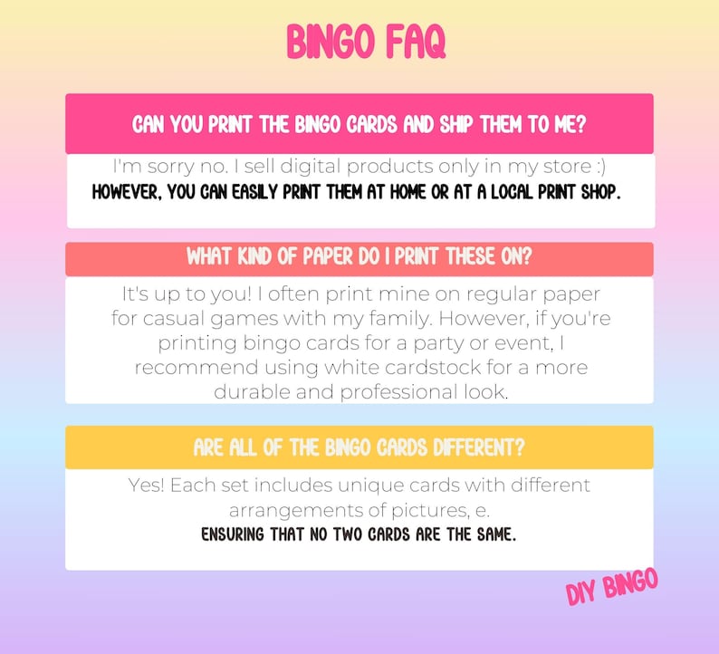 SUMMER Bingo Printable Game, Beach Party Game - 50 Bingo Cards for ...