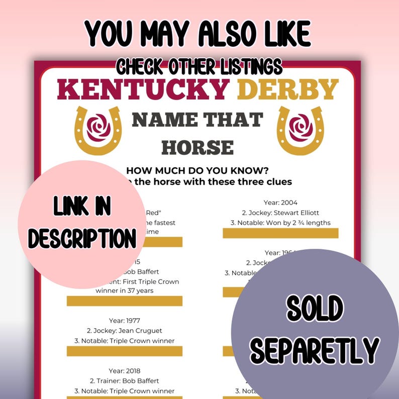 Kentucky Derby Left Right Game: Printable Party Gift Exchange (PDF) - Etsy