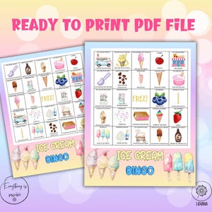 Ice Cream Bingo Game: 50 Unique Cards (digital Download) - Etsy