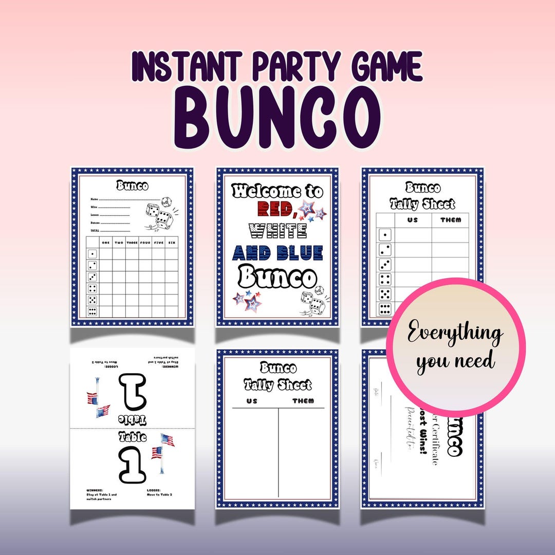 Patriotic Bunco Game Kit: 4th of July Party Game (digital Download) - Etsy