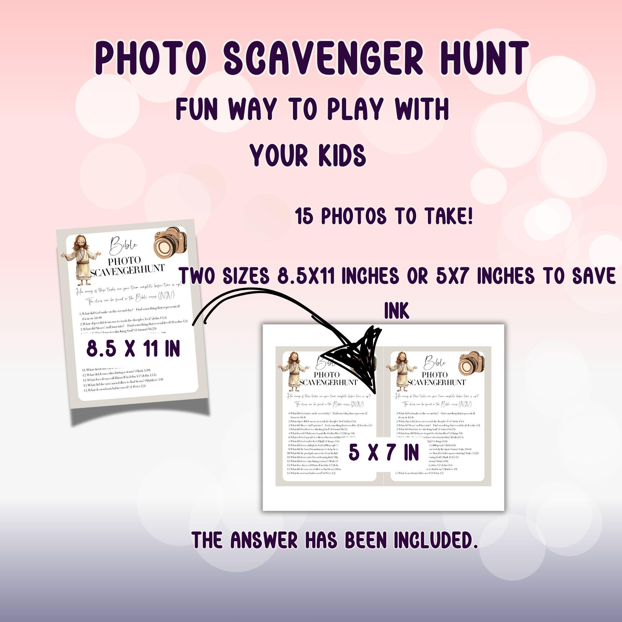 Bible Stories Photo Scavenger Hunt: Sunday School Activity (digital ...