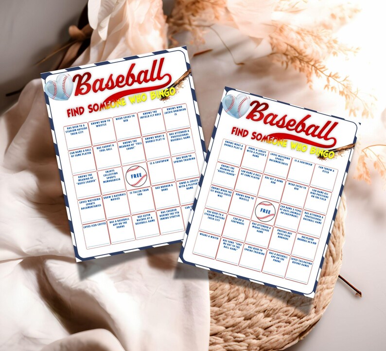 Baseball Find Someone Who Bingo Cards for Baseball Team Party, MLB ...