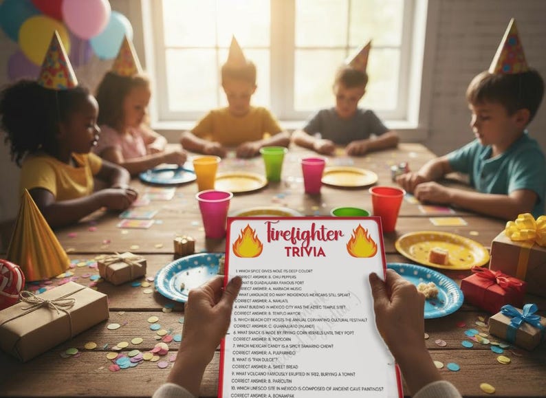 Editable Firefighter Career Quiz | Fire Department Party Game ...