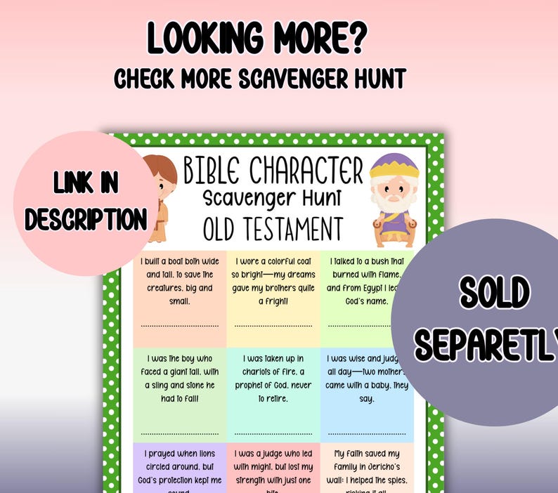 New Testament Bible Scavenger Hunt Game: Kids' Sunday School Activity ...