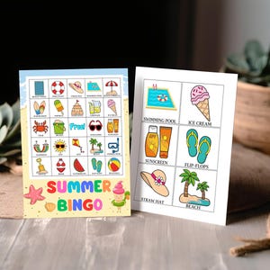 SUMMER Bingo Printable Game, Beach Party Game - 50 Bingo Cards for ...