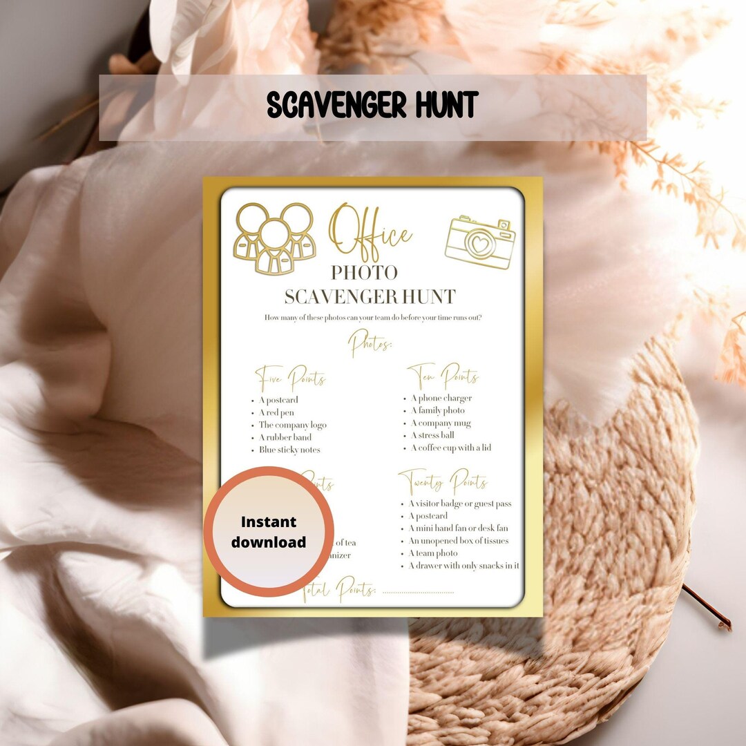 Office Photo Scavenger Hunt, Printable Office Scavenger Hunt for ...