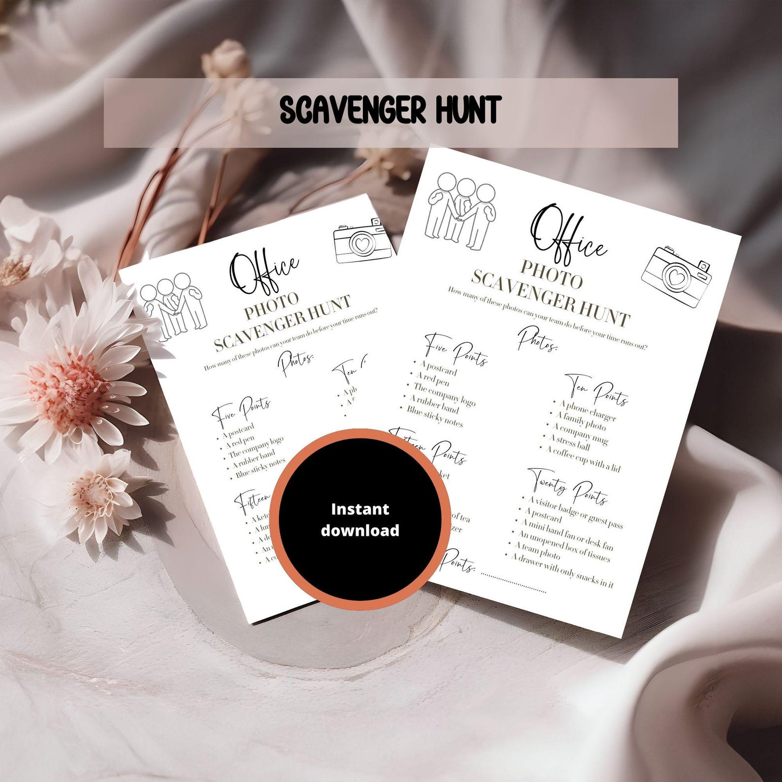 Office Photo Scavenger Hunt, Printable Work Party Game for Christmas ...