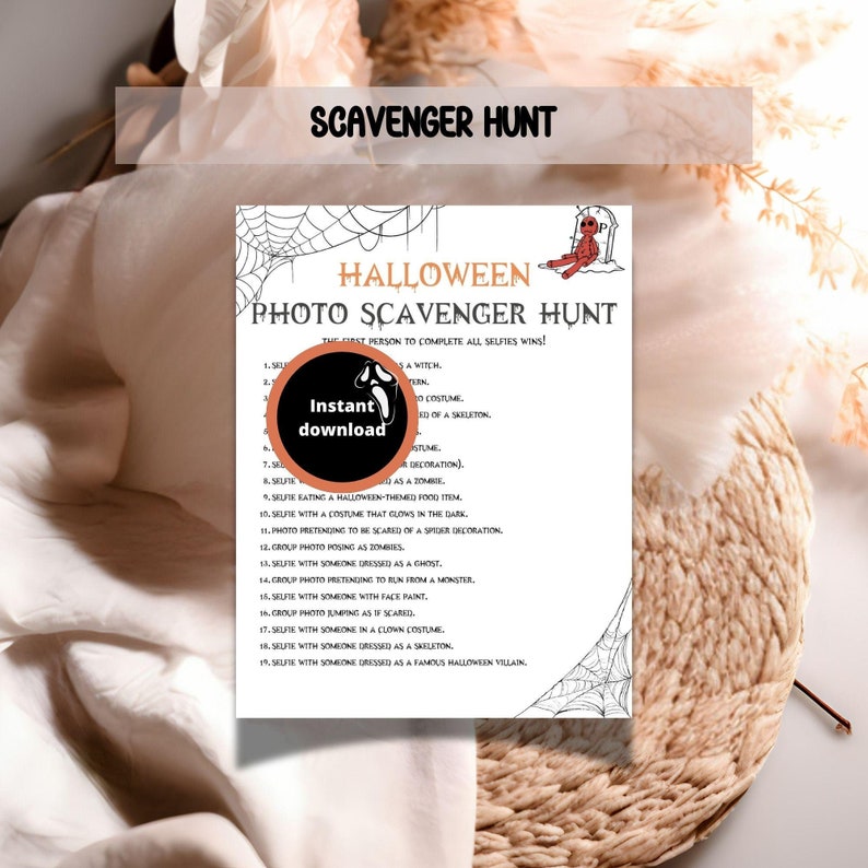 Halloween Photo Scavenger Hunt Game: Team Building Activity (digital ...