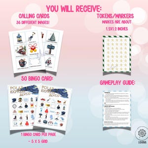 Christmas Express Train Bingo Game 50 Bingo Cards for Christmas Party ...