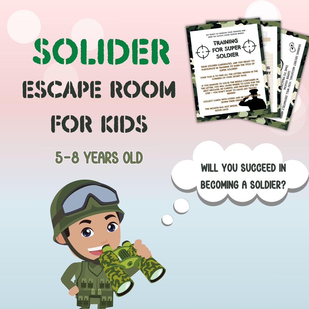 Military Escape Room for Kids: Spy Party Puzzle Game (digital Download ...