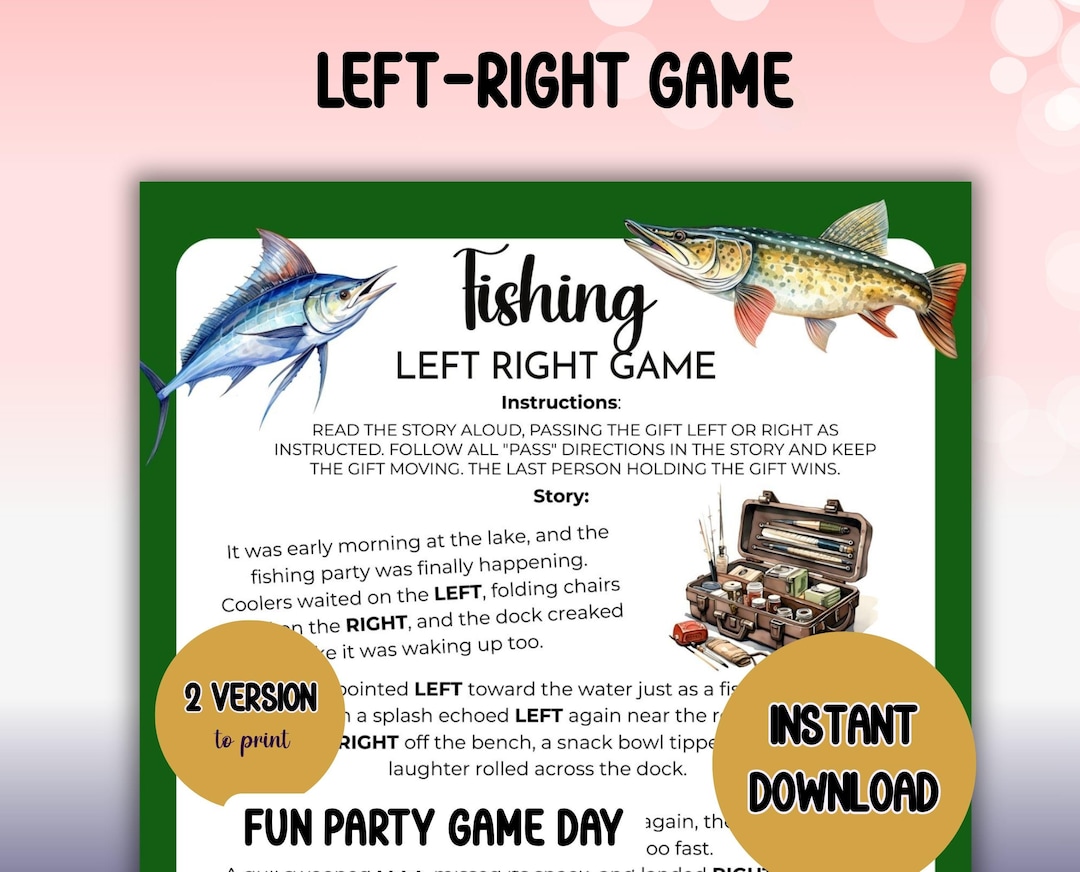 Fishing Left Right Game – Fisherman Birthday Party Pass the Present ...