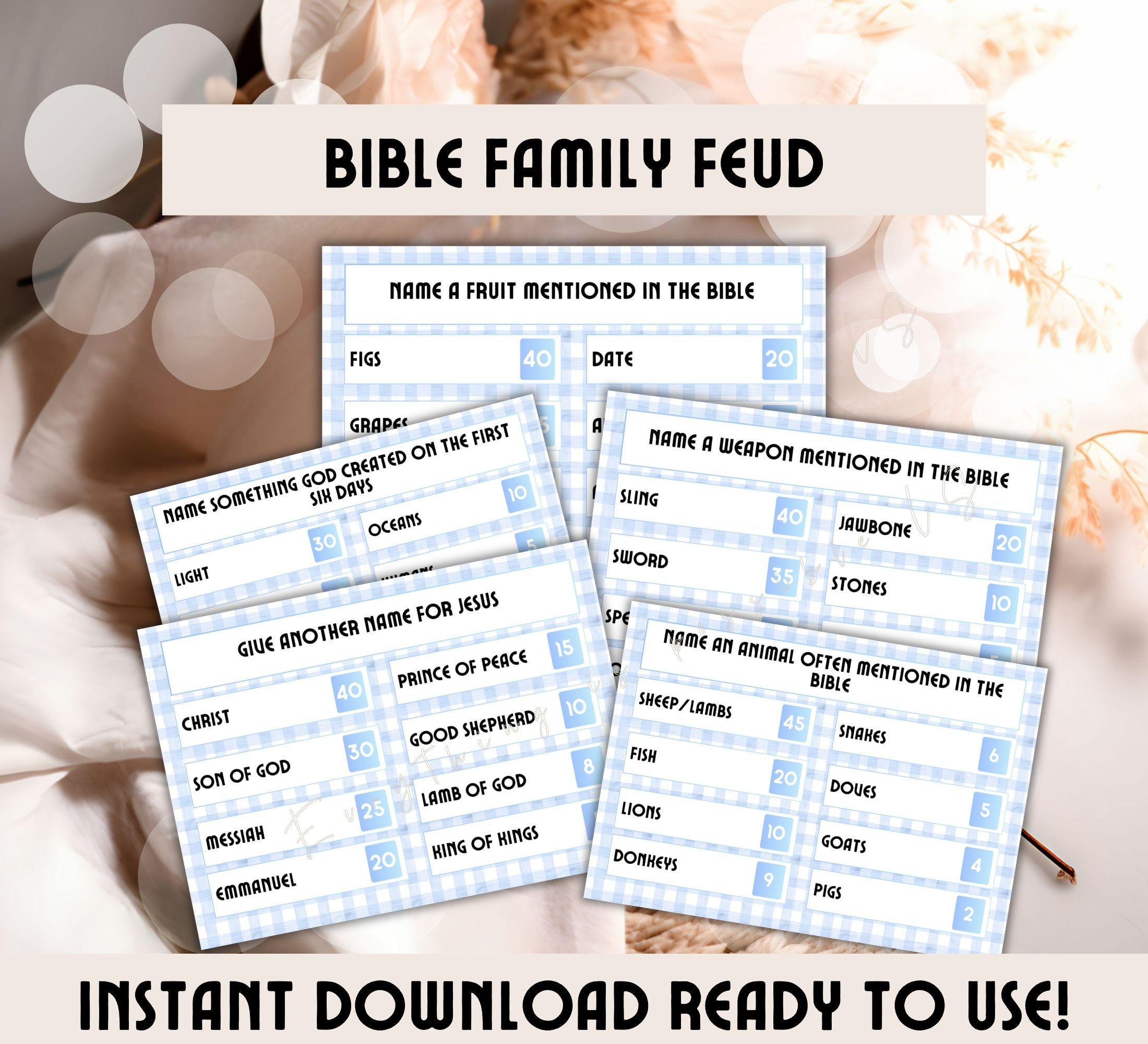 Christian Bible Friendly Feud Game: Church Family Activity (digital ...