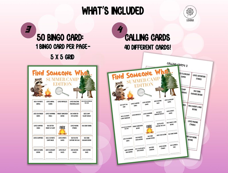 Summer Camp Find Someone Who Bingo Game, Kids Icebreaker Bingo (PDF ...