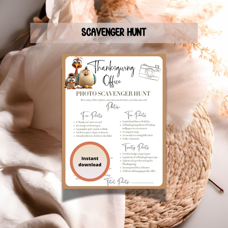 Thanksgiving Office Photo Scavenger Hunt: Team Building Game (digital ...