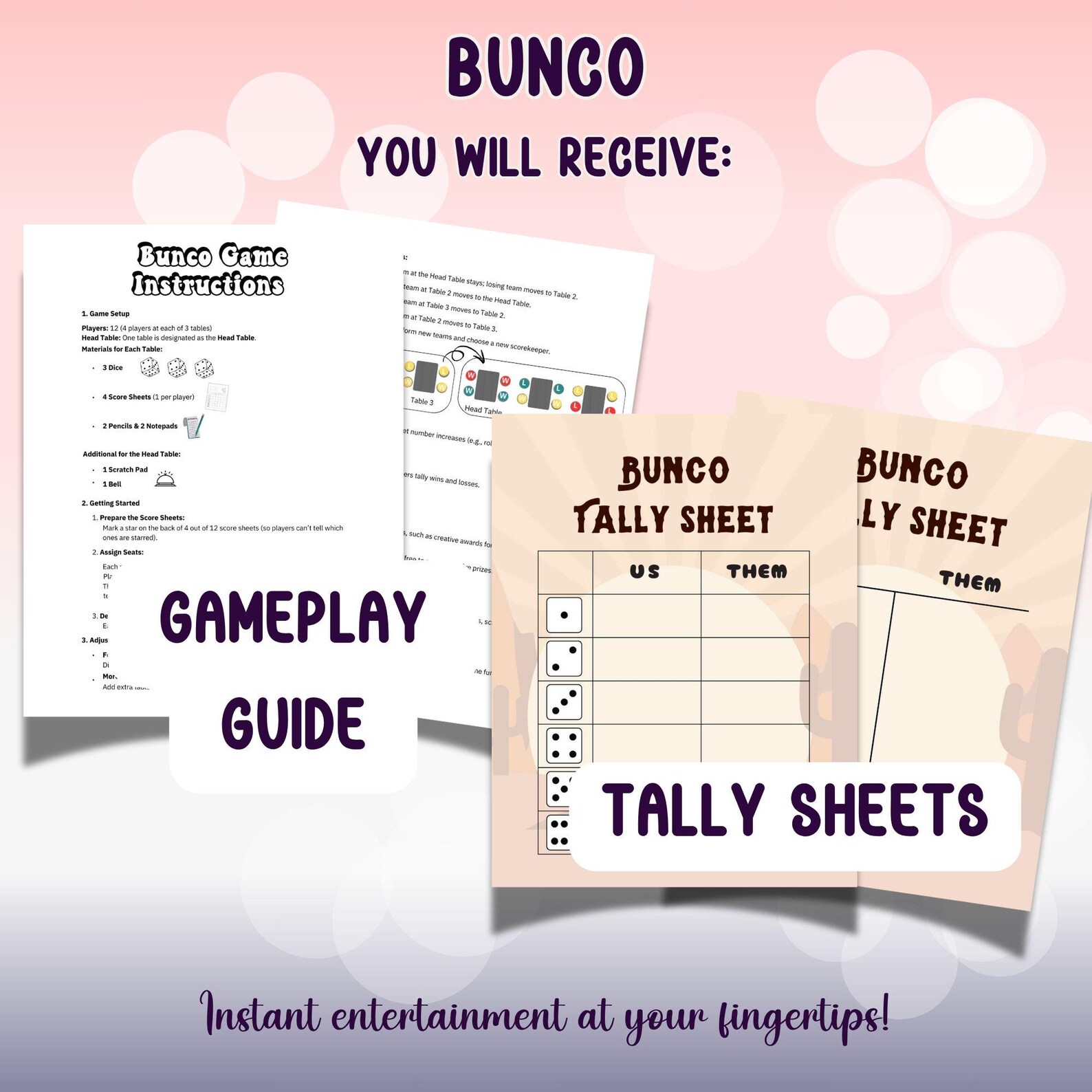 Cowgirl Bunco Game Kit: Western Scorecards, Tally Sheets (digital ...