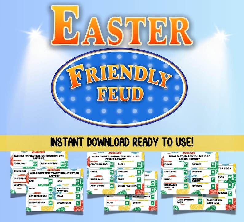 Easter Family Feud Game, Printable Easter Friendly Feud, Printable ...