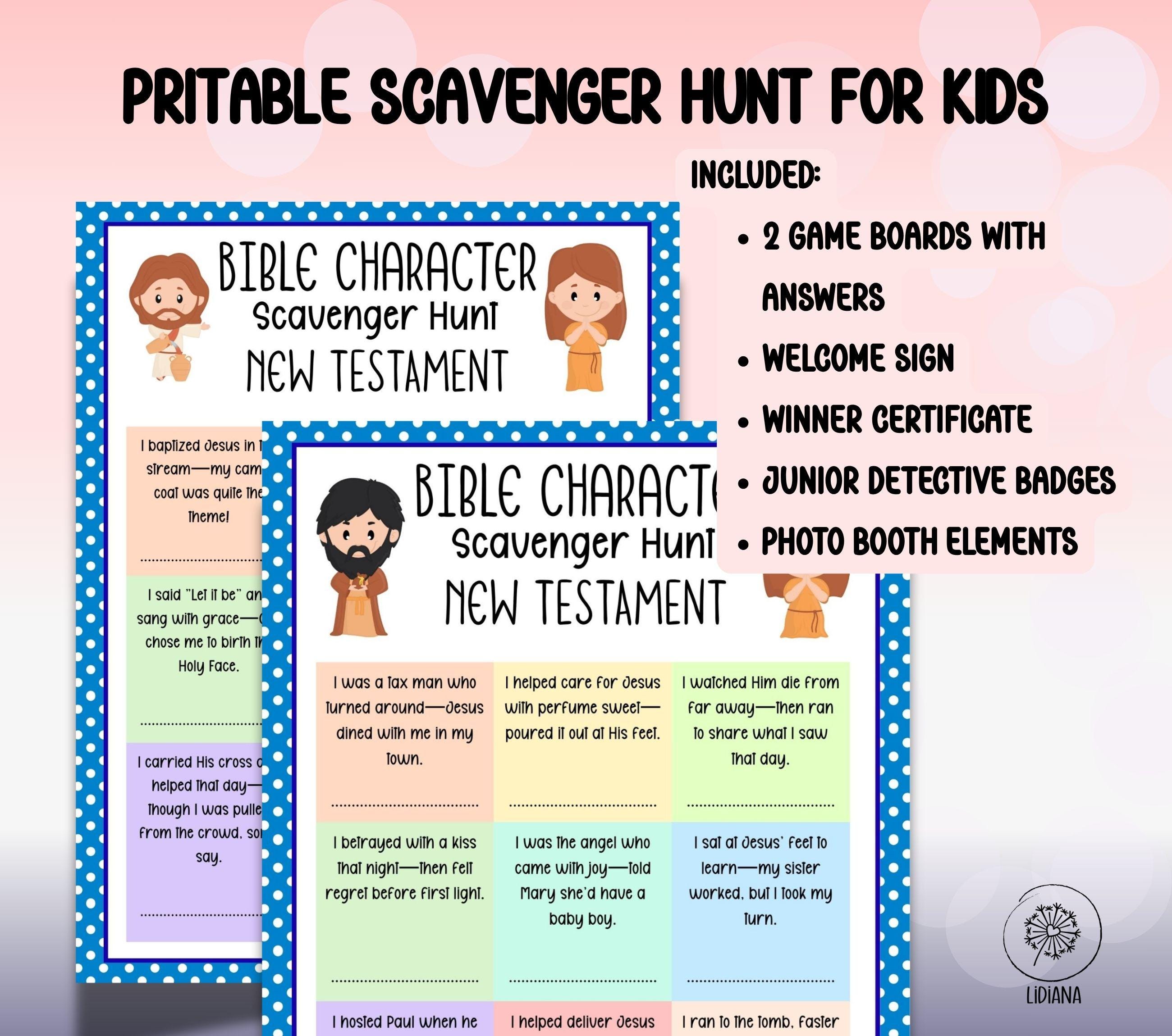 New Testament Bible Scavenger Hunt Game: Kids' Sunday School Activity ...