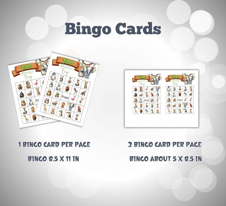 ZOO Animals Bingo Printable Game, Jungle Party Games, Safari Bingo for ...