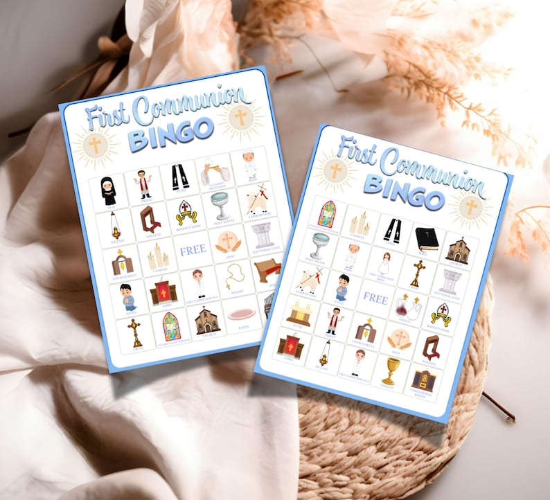 First Communion Bingo, Faith Formation Game for Church Party, Religious ...