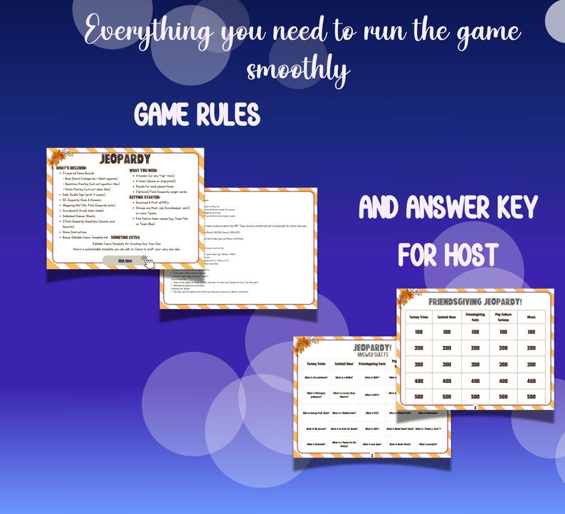 Friendsgiving Trivia Game – Printable Jeopardy for Thanksgiving Office ...
