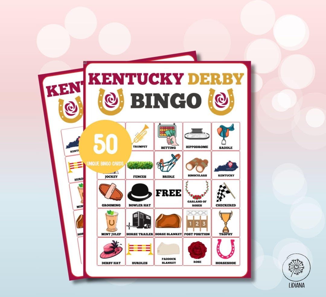 Kentucky Derby Bingo Game: 50 Unique Cards (digital Download) - Etsy