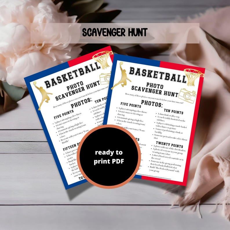 Basketball Photo Scavenger Hunt Game for Teens (digital Download) - Etsy