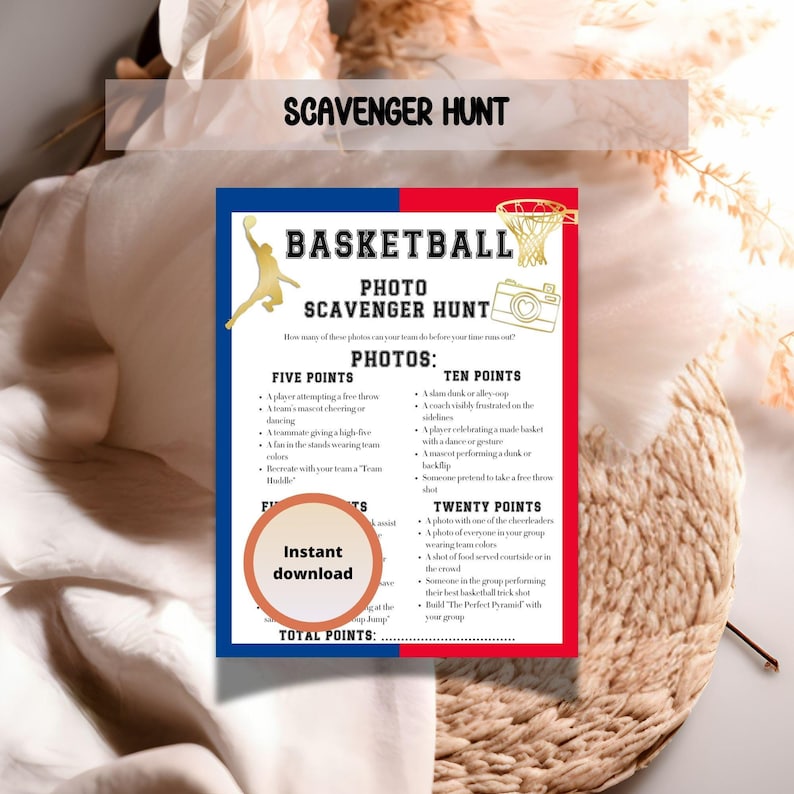 Basketball Photo Scavenger Hunt Game for Teens (digital Download) - Etsy