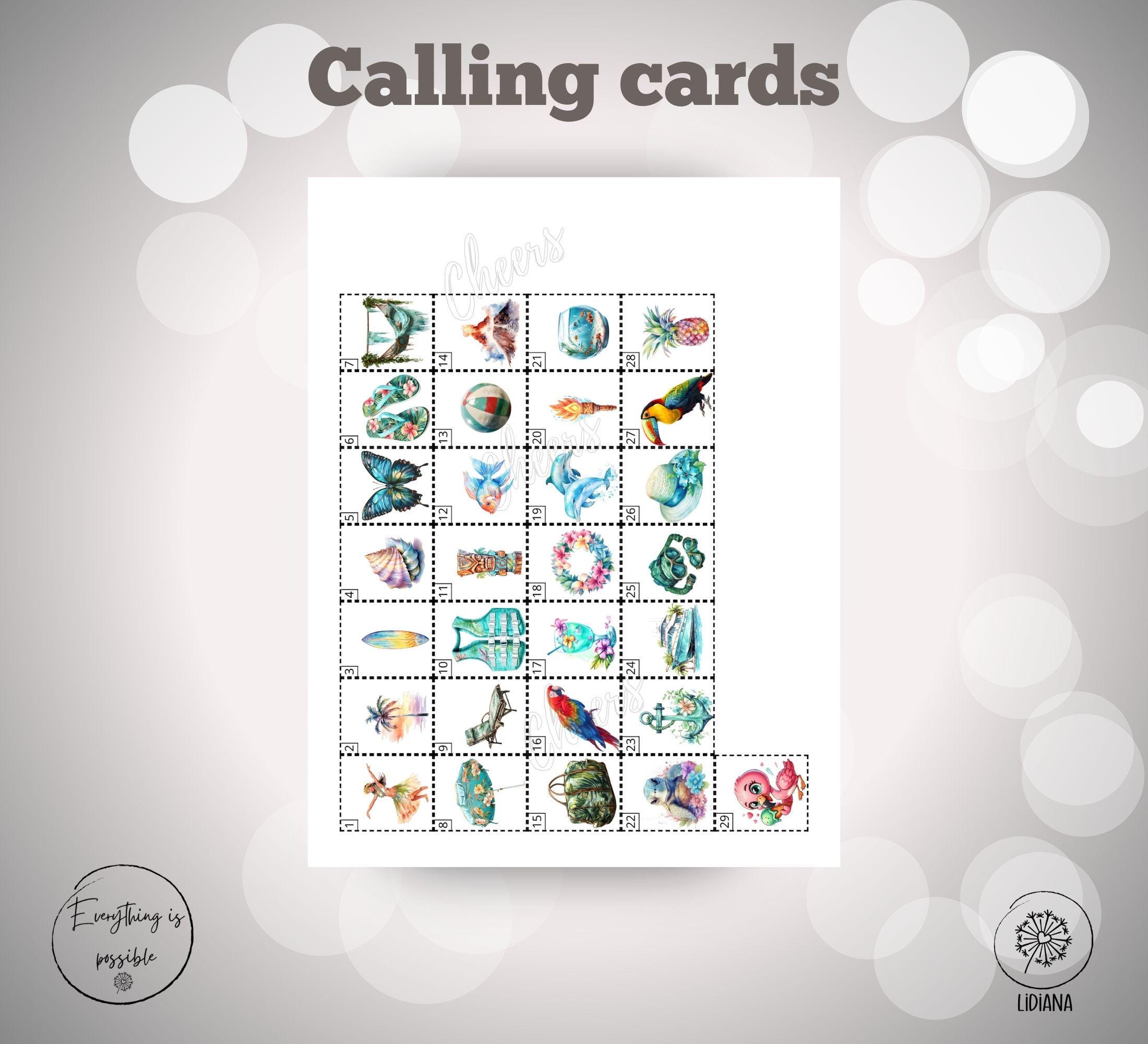 Aloha Bingo Game - 50 Bingo Cards for Girls Game Night, Luau Hawaiian ...