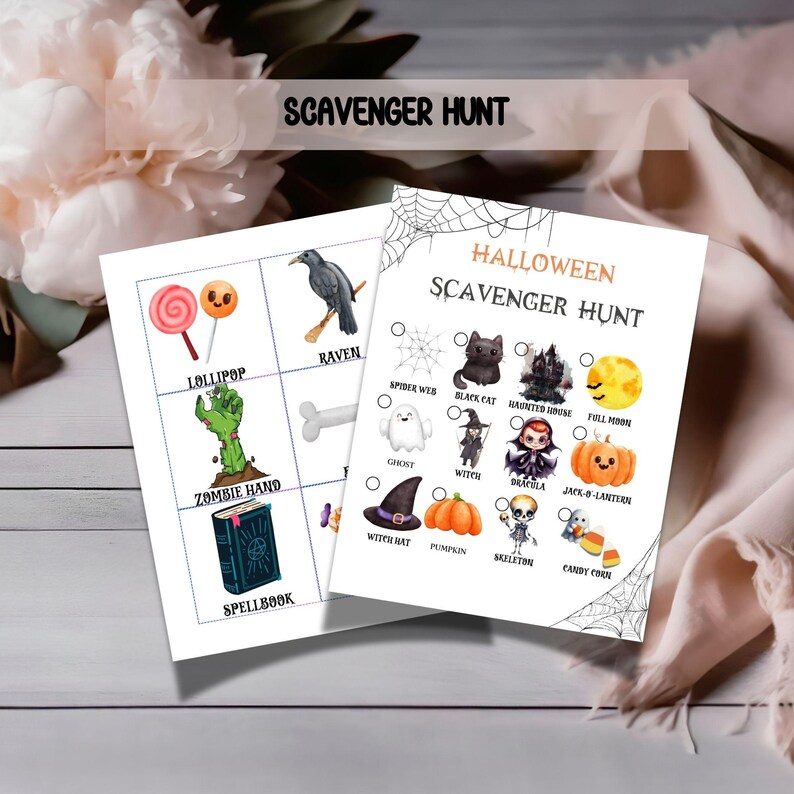 Halloween Scavenger Hunt - Kids Halloween Game Printable - Printable ...