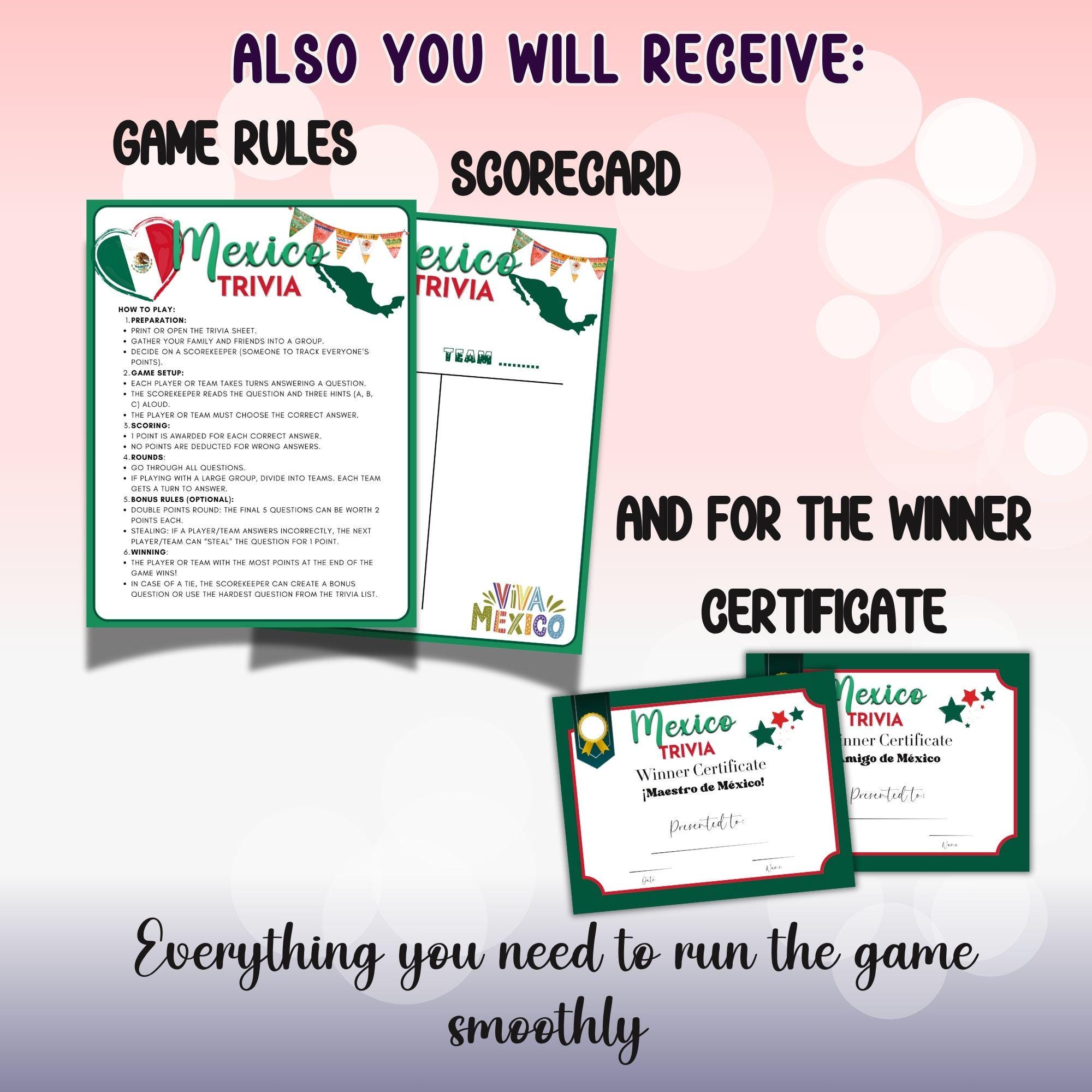 Mexico Trivia Game: Fiesta Party Activity for Cinco De Mayo (printable ...