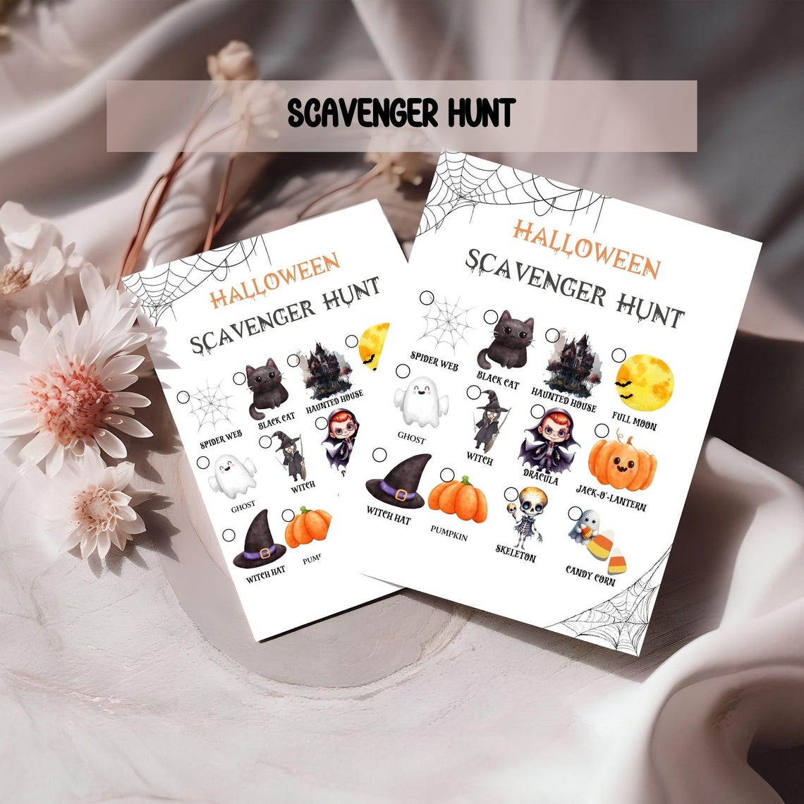 Halloween Scavenger Hunt Game: Printable Kids Party Activity (digital ...
