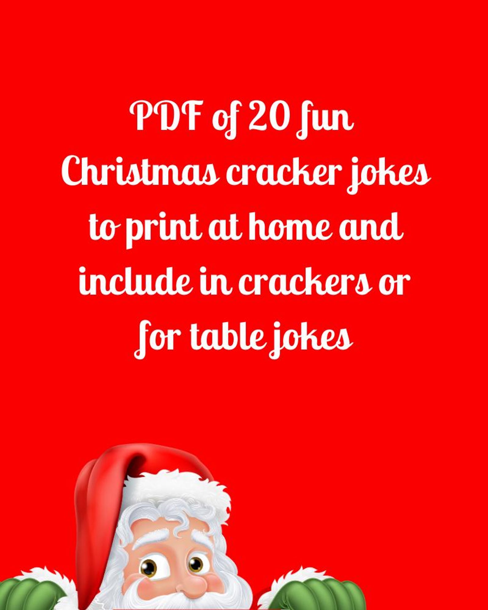 20 Christmas Cracker Jokes Printable, Instant Download A4 & US Letter ...