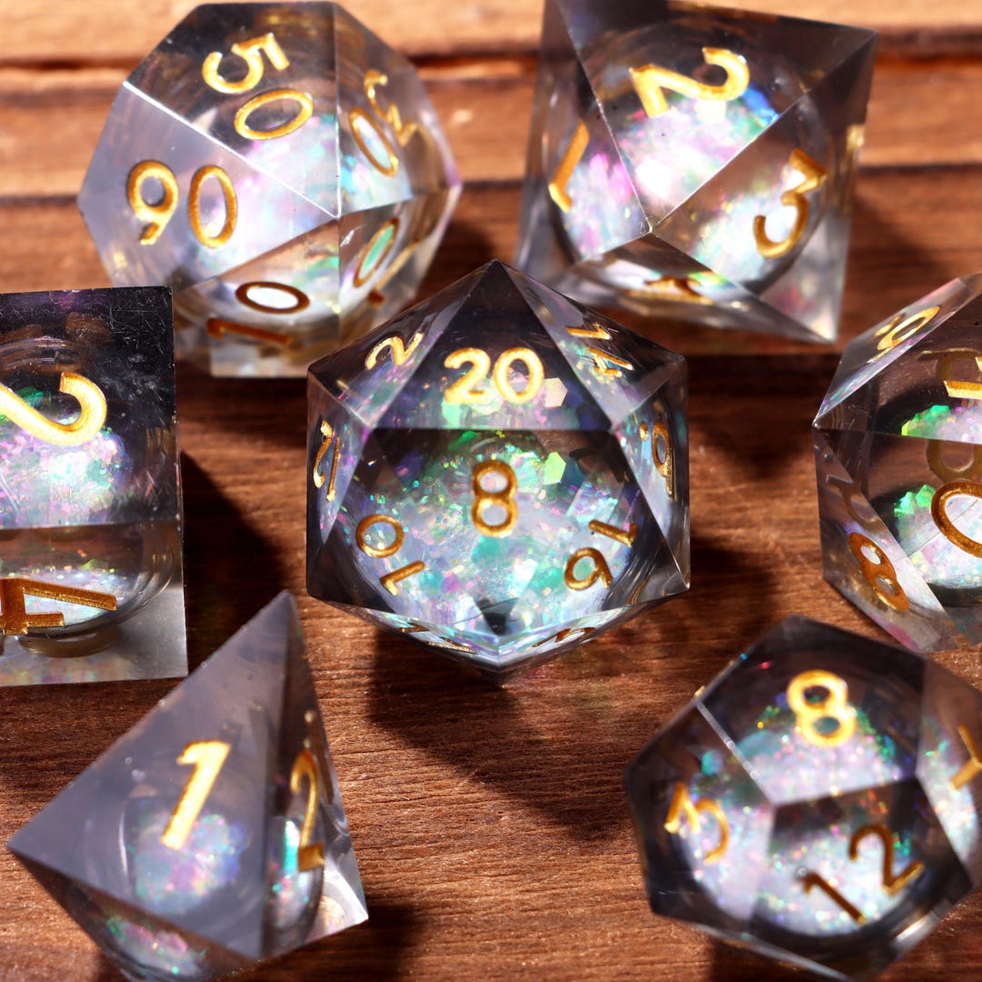Black Smoke Liquid Core Dice, Radiant Moonlight Quicksand, Gold Sharp ...