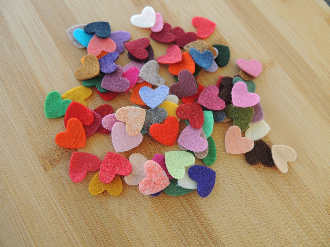 40 Small Wool Felt Hearts Die Cut , DIY Embellishment - Etsy